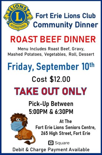 Roast Beef Dinner - Fort Erie Lions Club